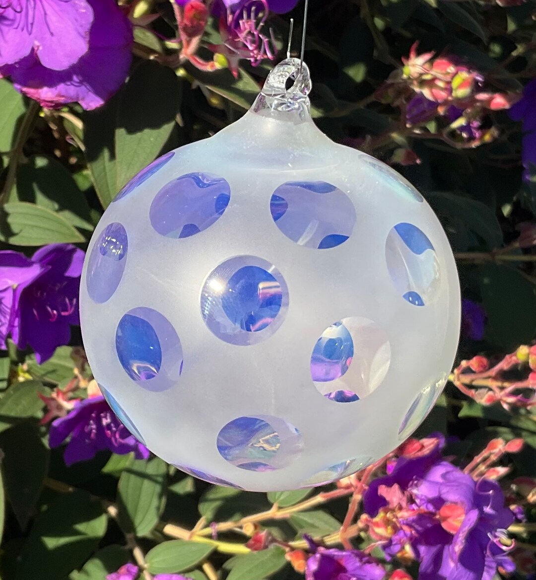 Handblown Glass Ornament With Polka-dots - Etsy