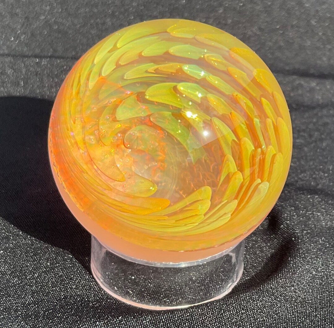Large Gold and Silver Fumed Implosion Marble With Air Traps and Sand ...