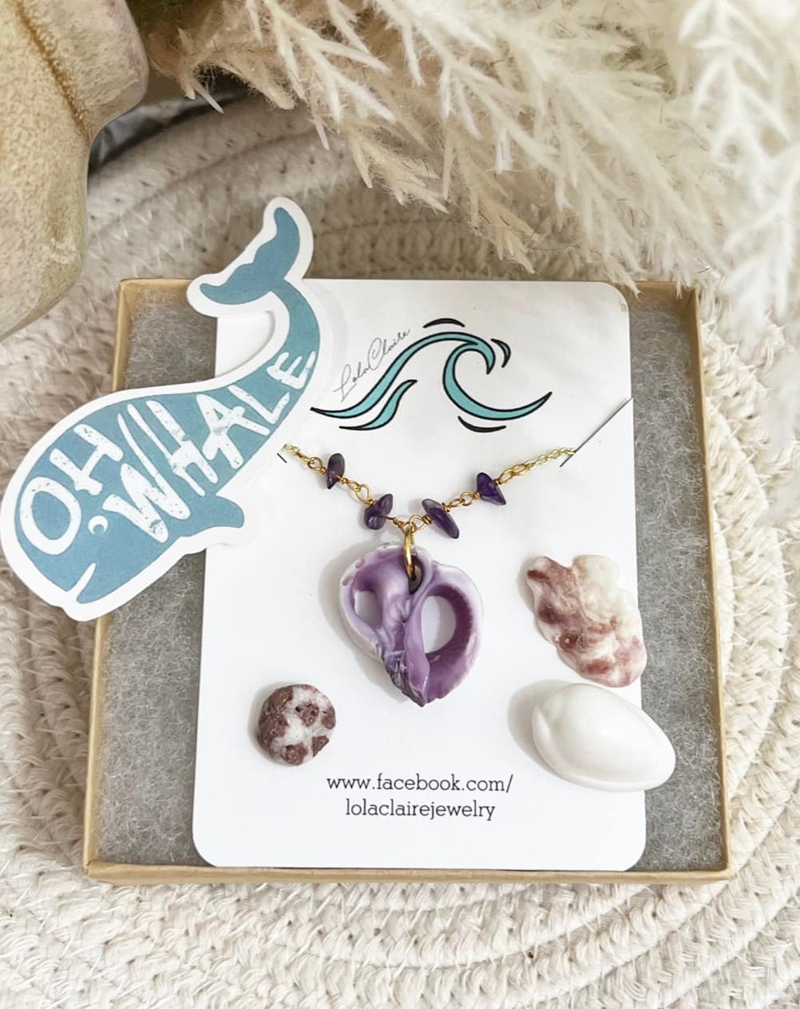 Cebu Shell Amethyst Pendant Necklace, Amethyst Chip Necklace, Beachy ...