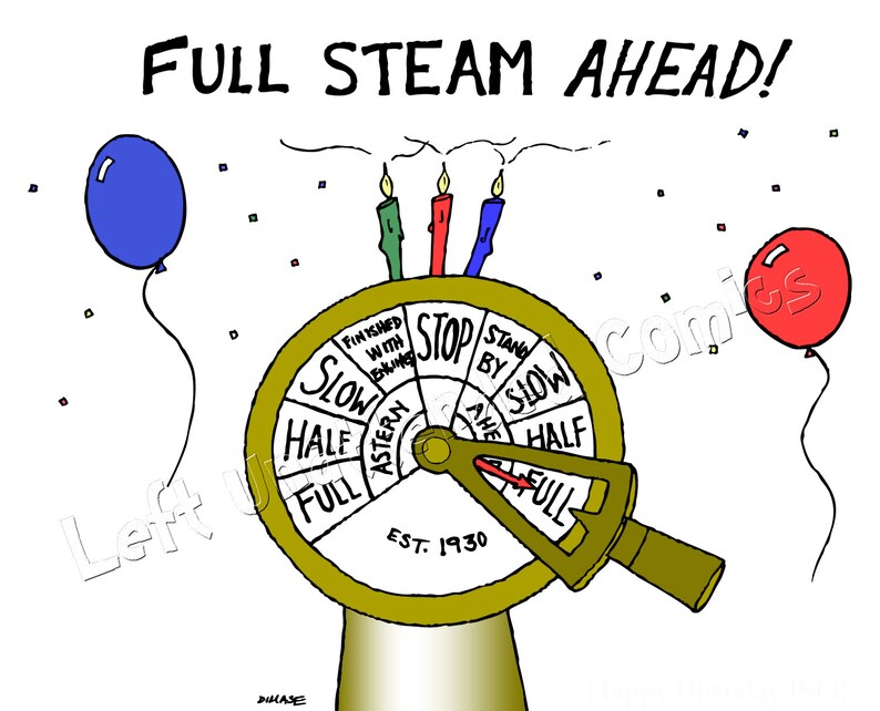 Birthday Card: Full Steam Ahead Cartoon - Etsy
