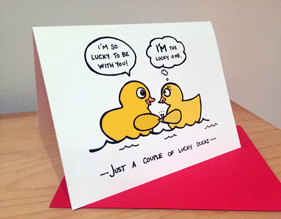 Engagement or Wedding Card: Lucky Ducks - Etsy