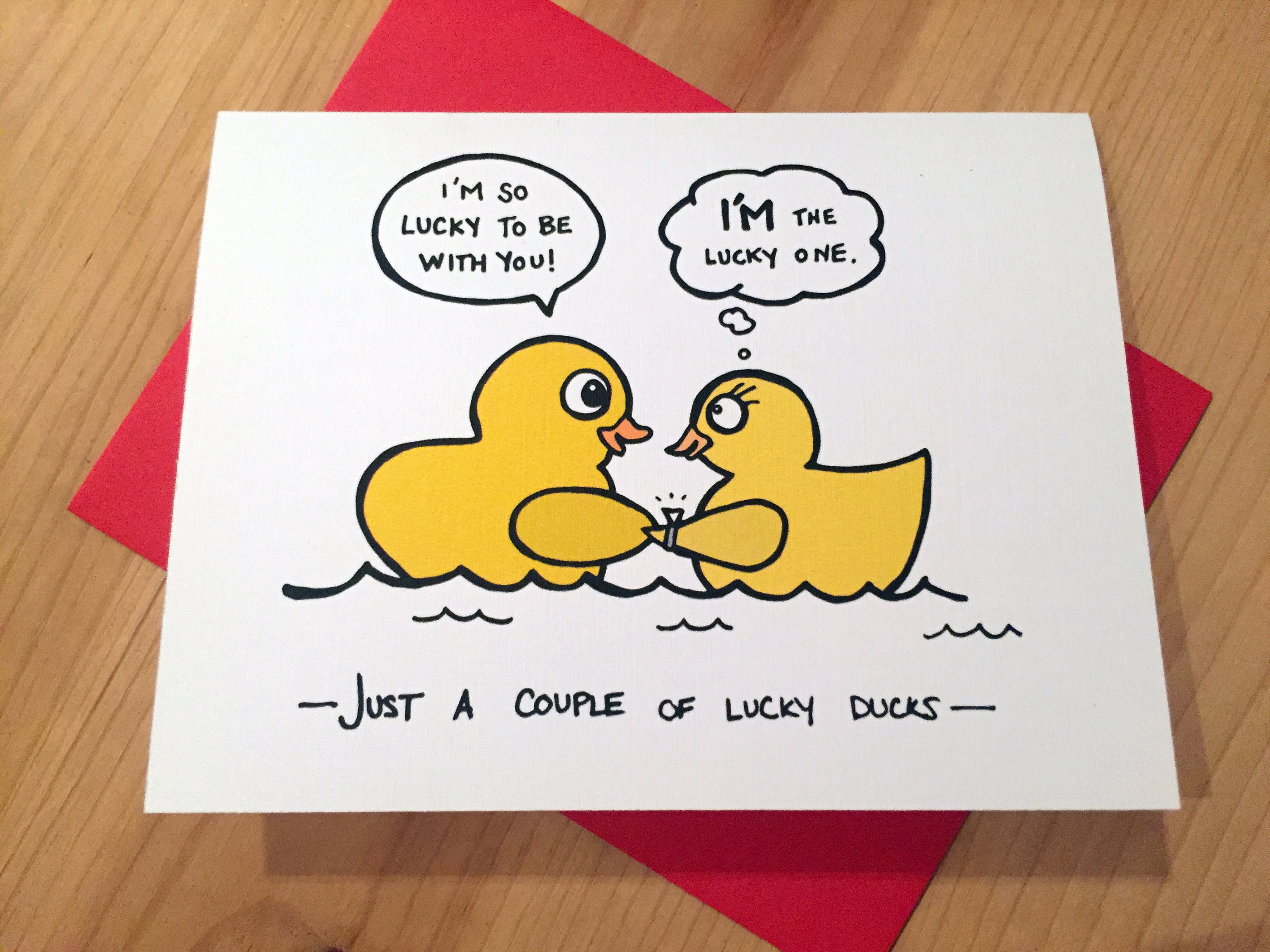 Engagement or Wedding Card: Lucky Ducks - Etsy