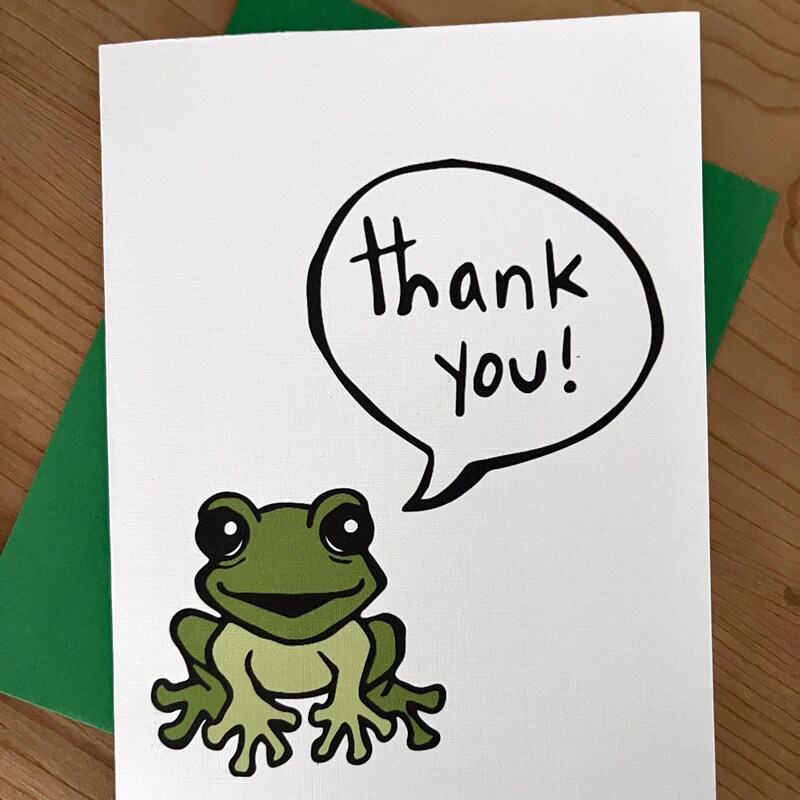 Frog Thank You Card - Etsy