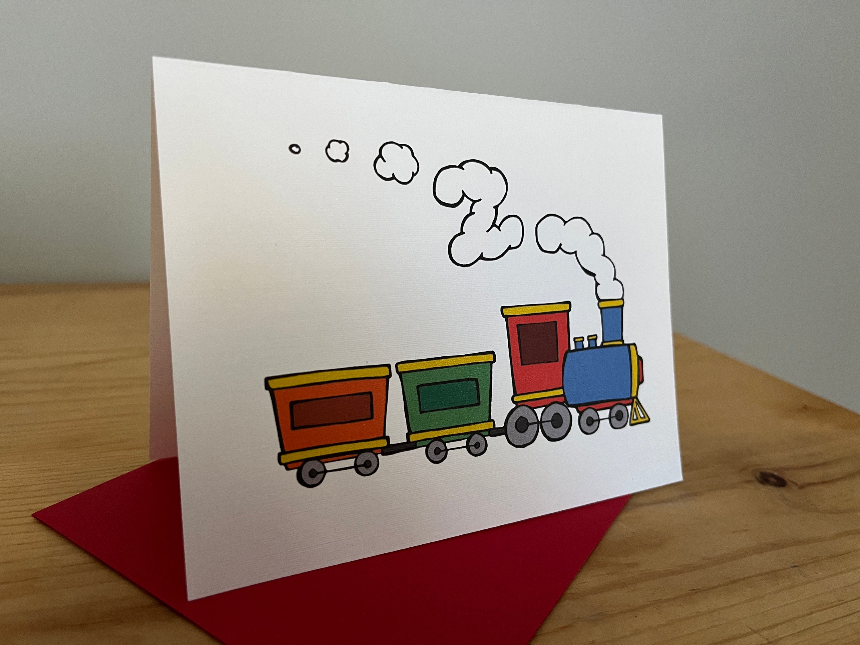 2nd Birthday Card: Train Cartoon - Etsy