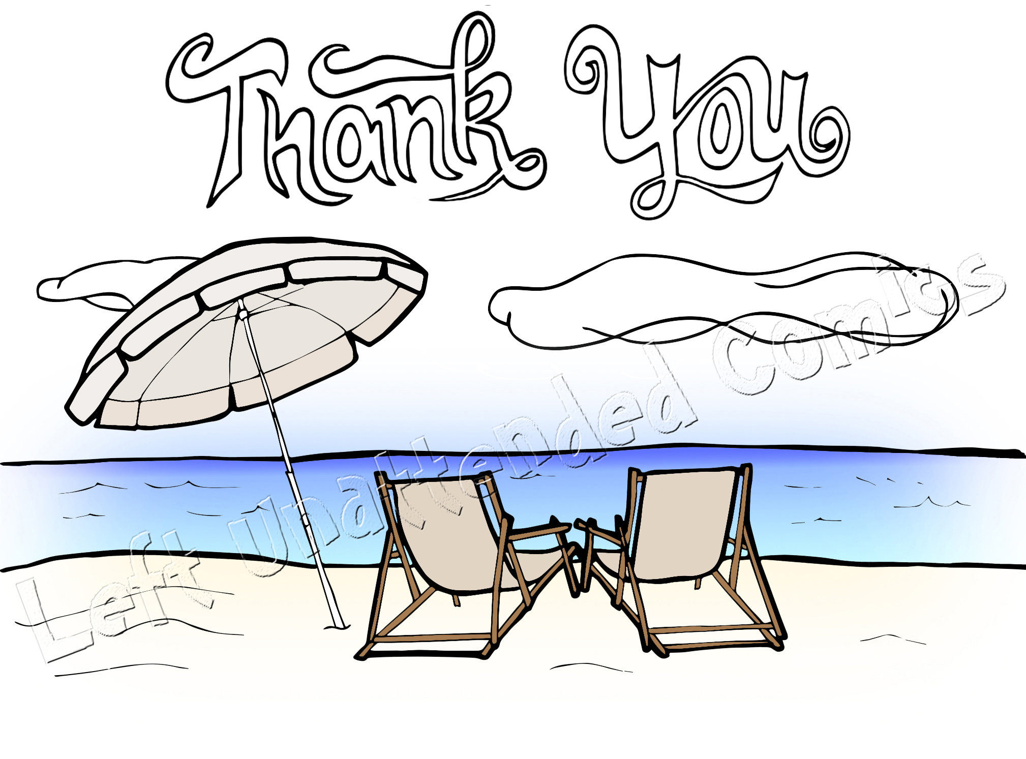 Thank You Card: Beach - Etsy