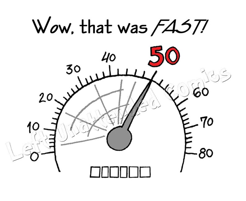 50th Birthday Card: "that Was Fast!" Cartoon - Etsy