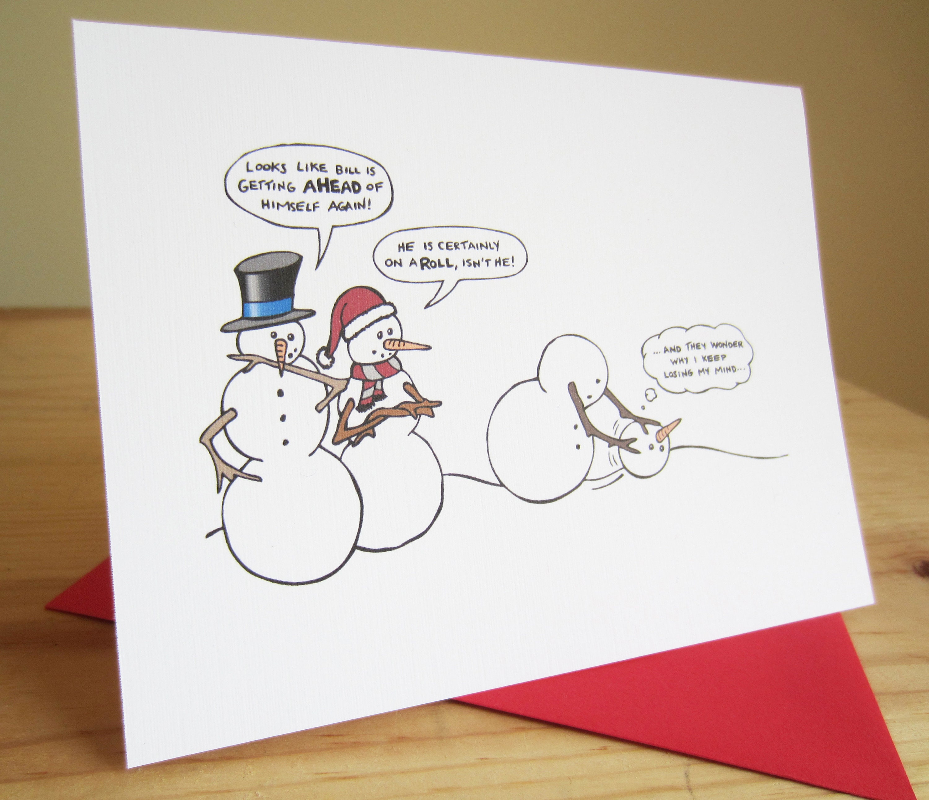 Snowmen Cartoon Card - Etsy