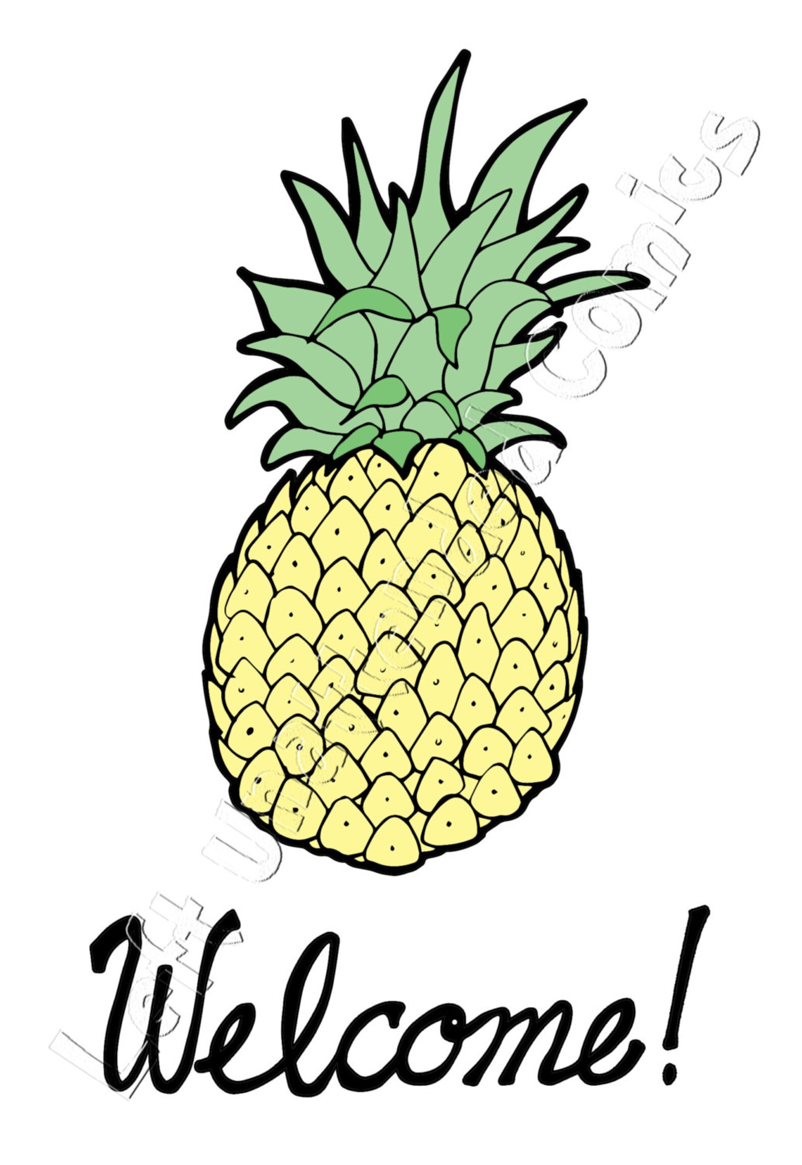 Welcome Card: Pineapple - Etsy