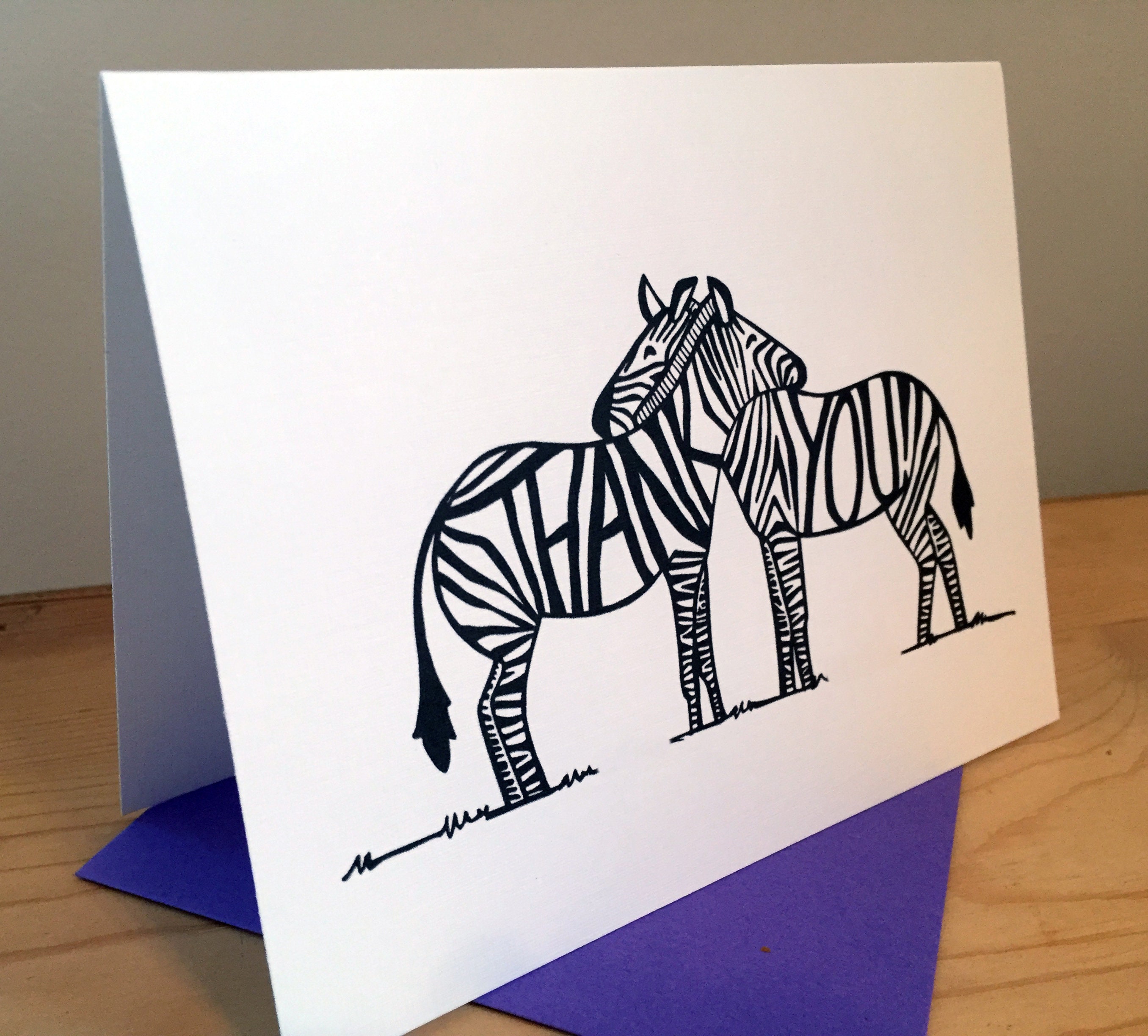 Thank You Card: Zebras - Etsy
