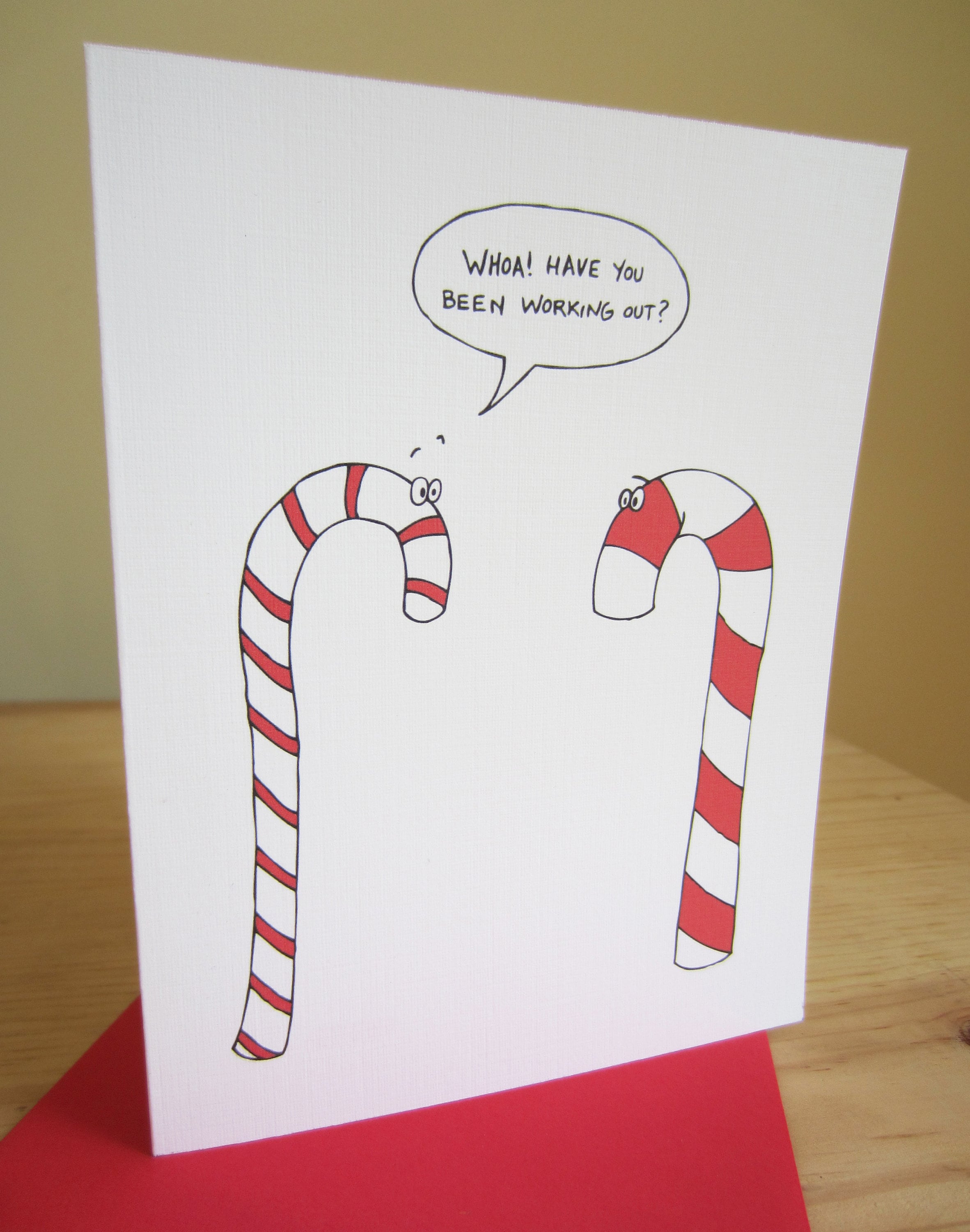 Christmas Card: Candy Cane Cartoon - Etsy