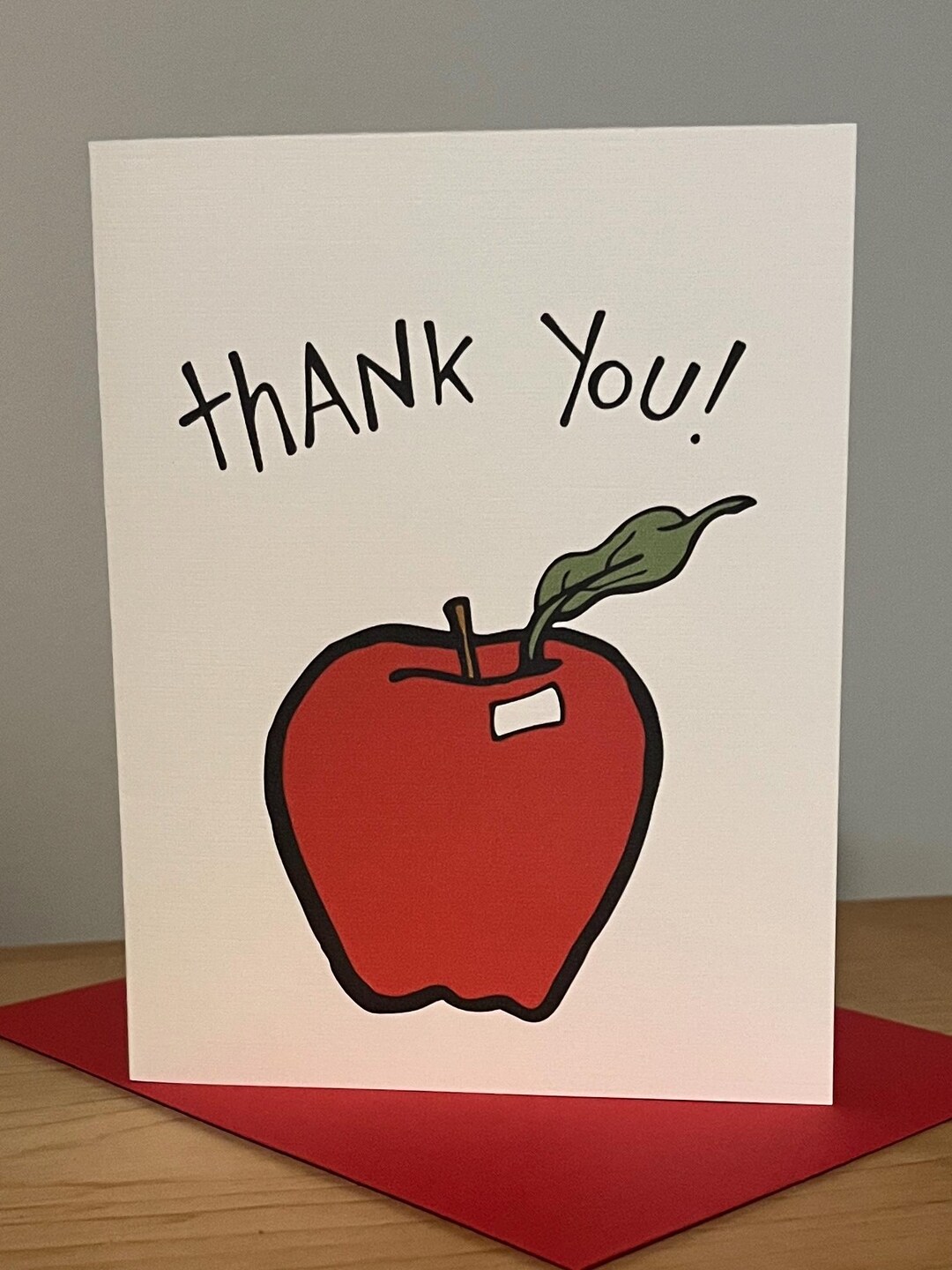 Thank You Card: Apple (for Teacher or Doctor!) - Etsy