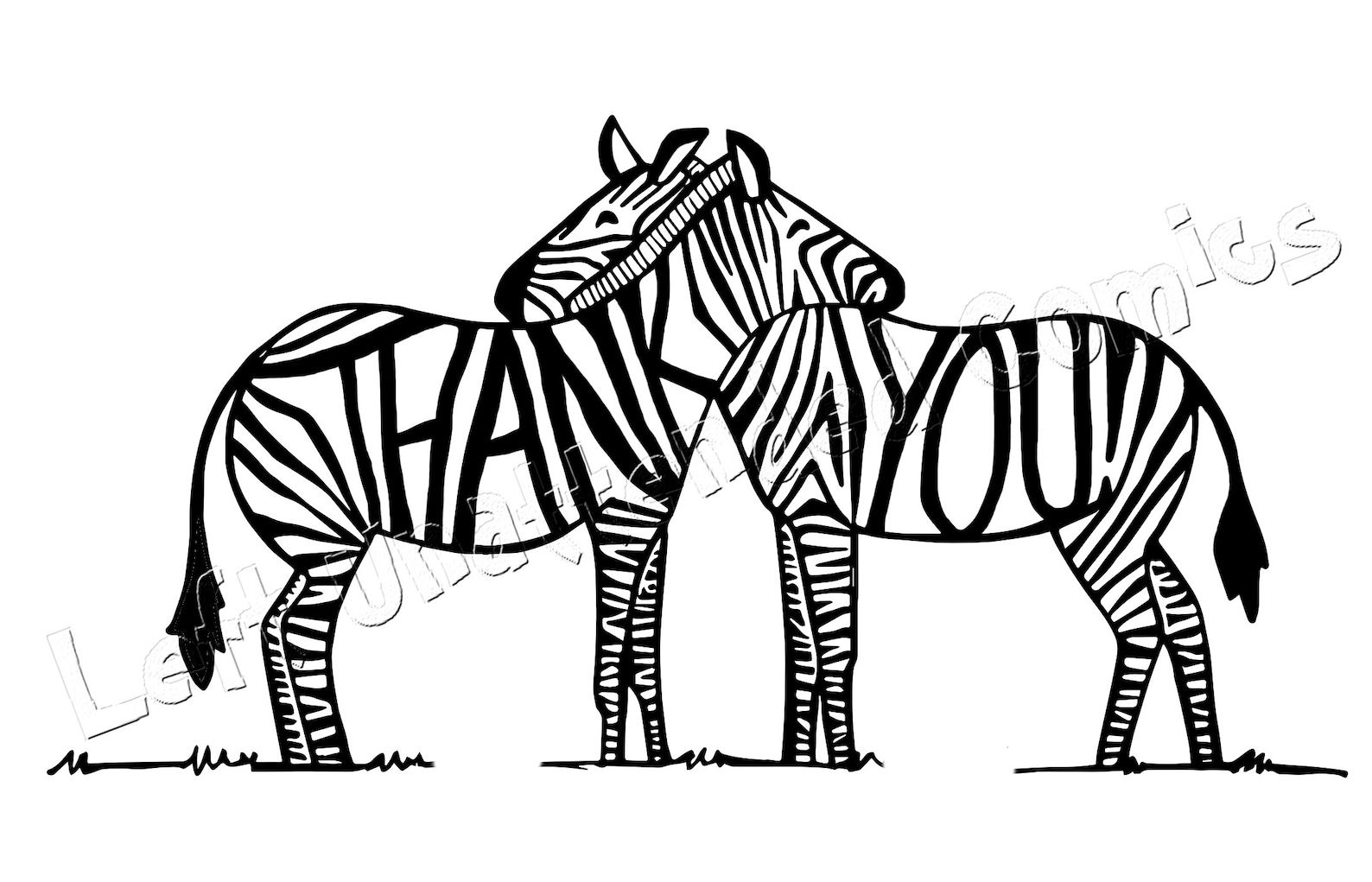 Thank You Card: Zebras - Etsy