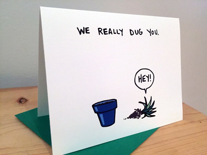 Thank You Card: We Dug You - Etsy