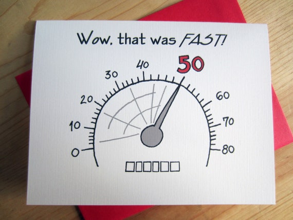 50th Birthday Card: that Was Fast Cartoon | Etsy