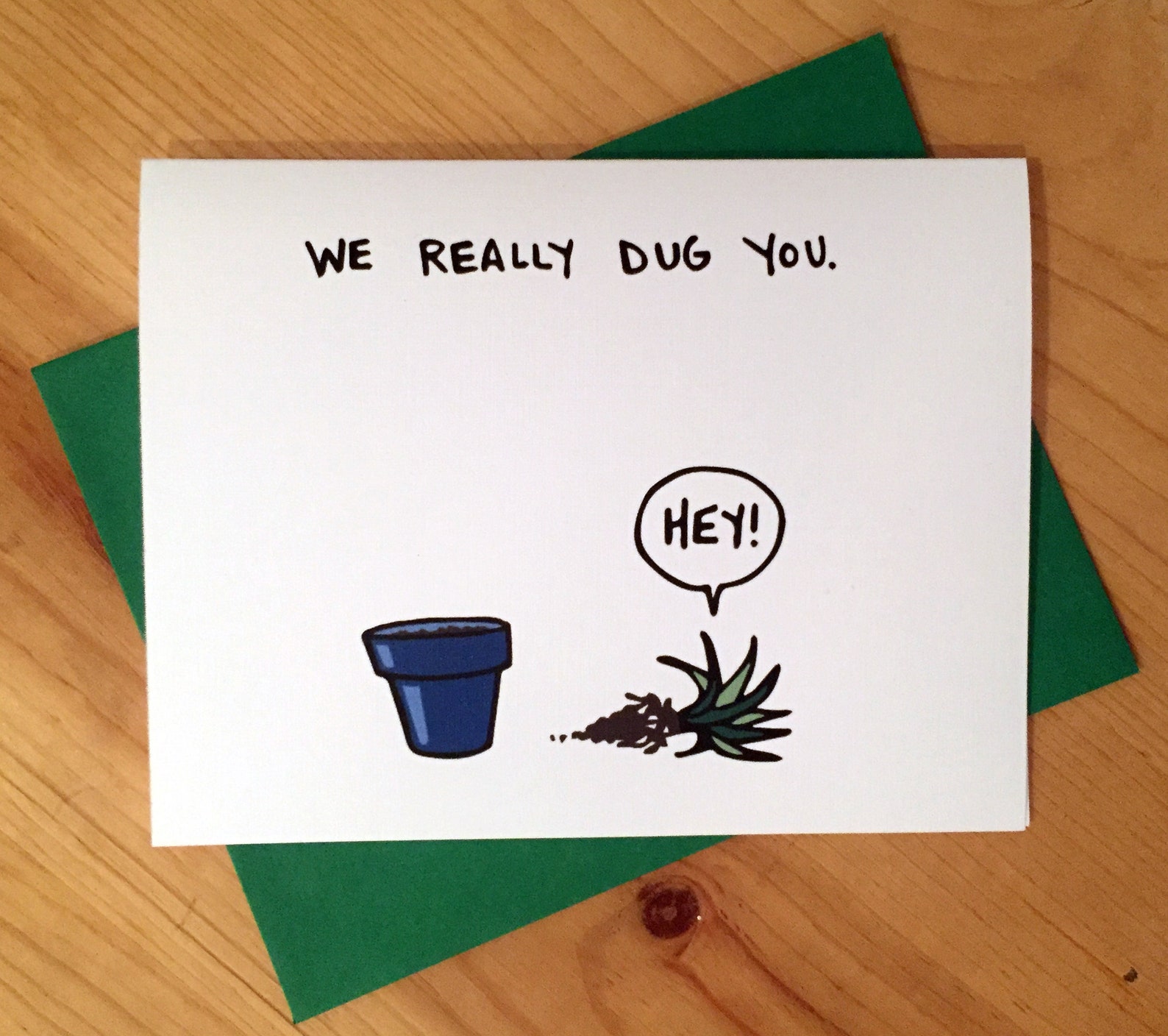 Thank You Card: We Dug You - Etsy