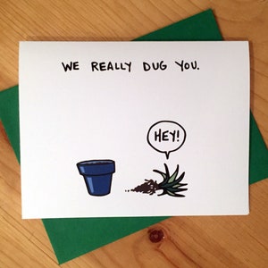 Thank You Card: We Dug You - Etsy