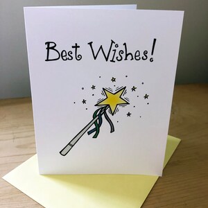 Good Luck Card: Magic Wand - Etsy