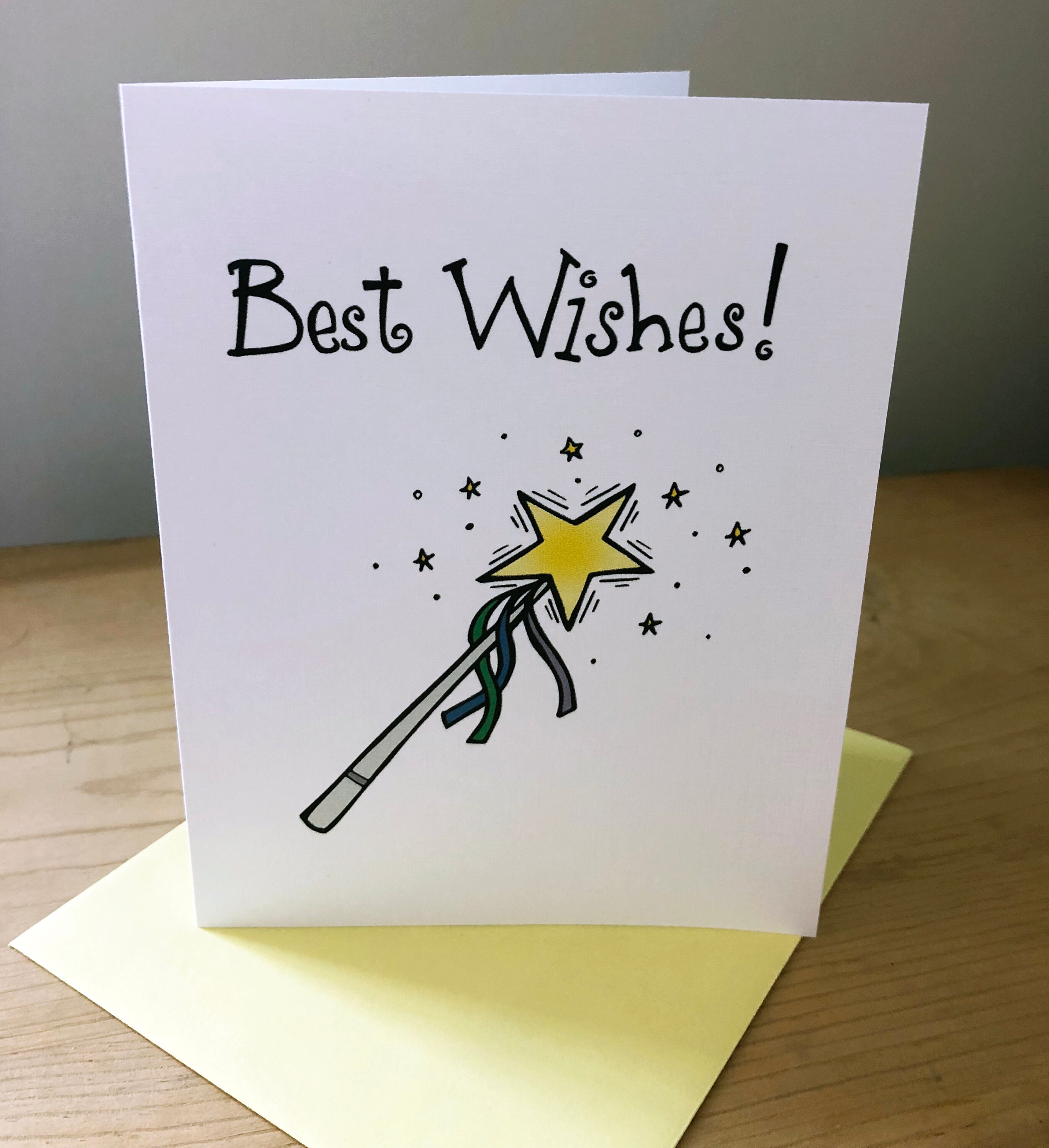 Good Luck Card: Magic Wand - Etsy