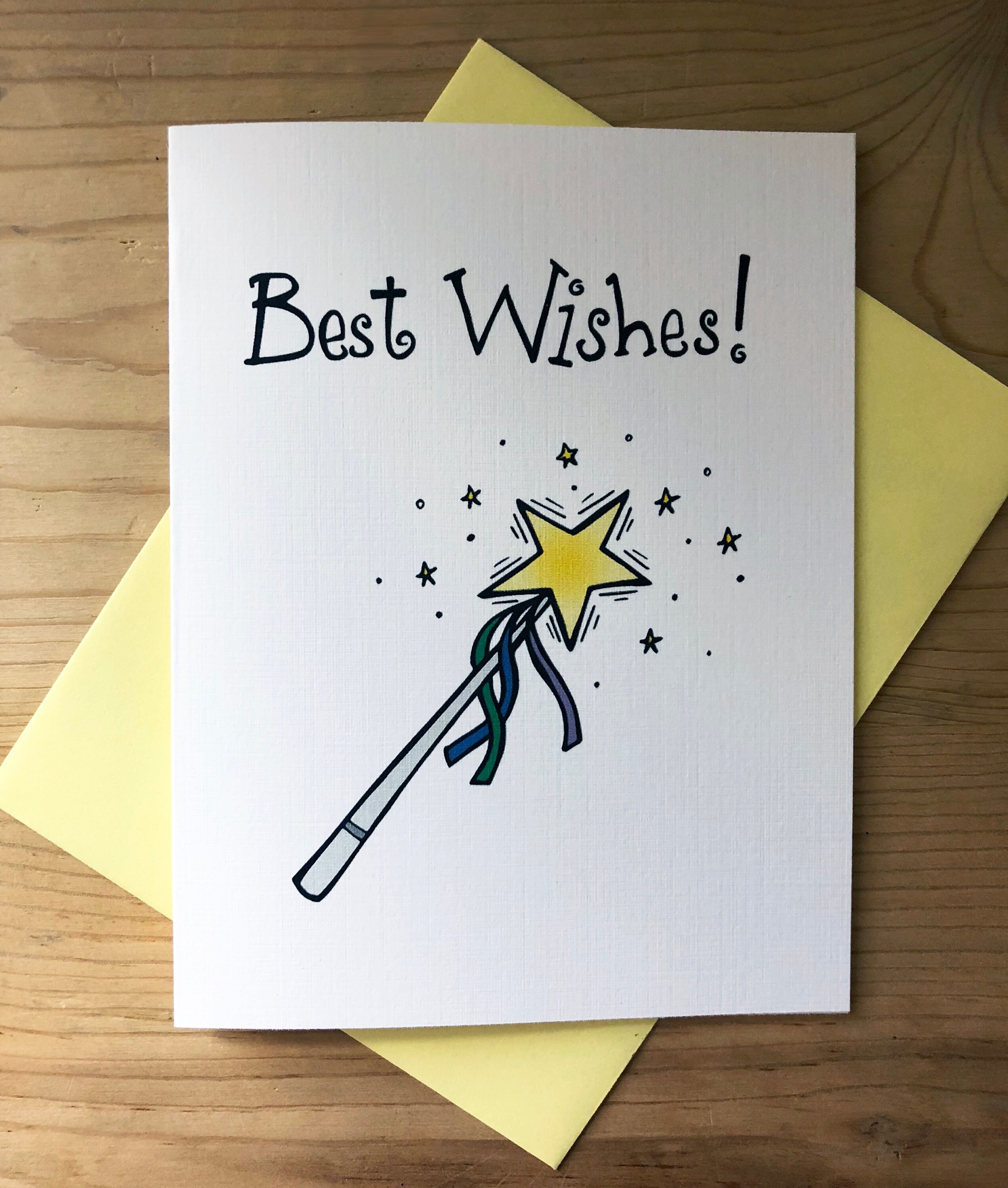 Good Luck Card: Magic Wand - Etsy