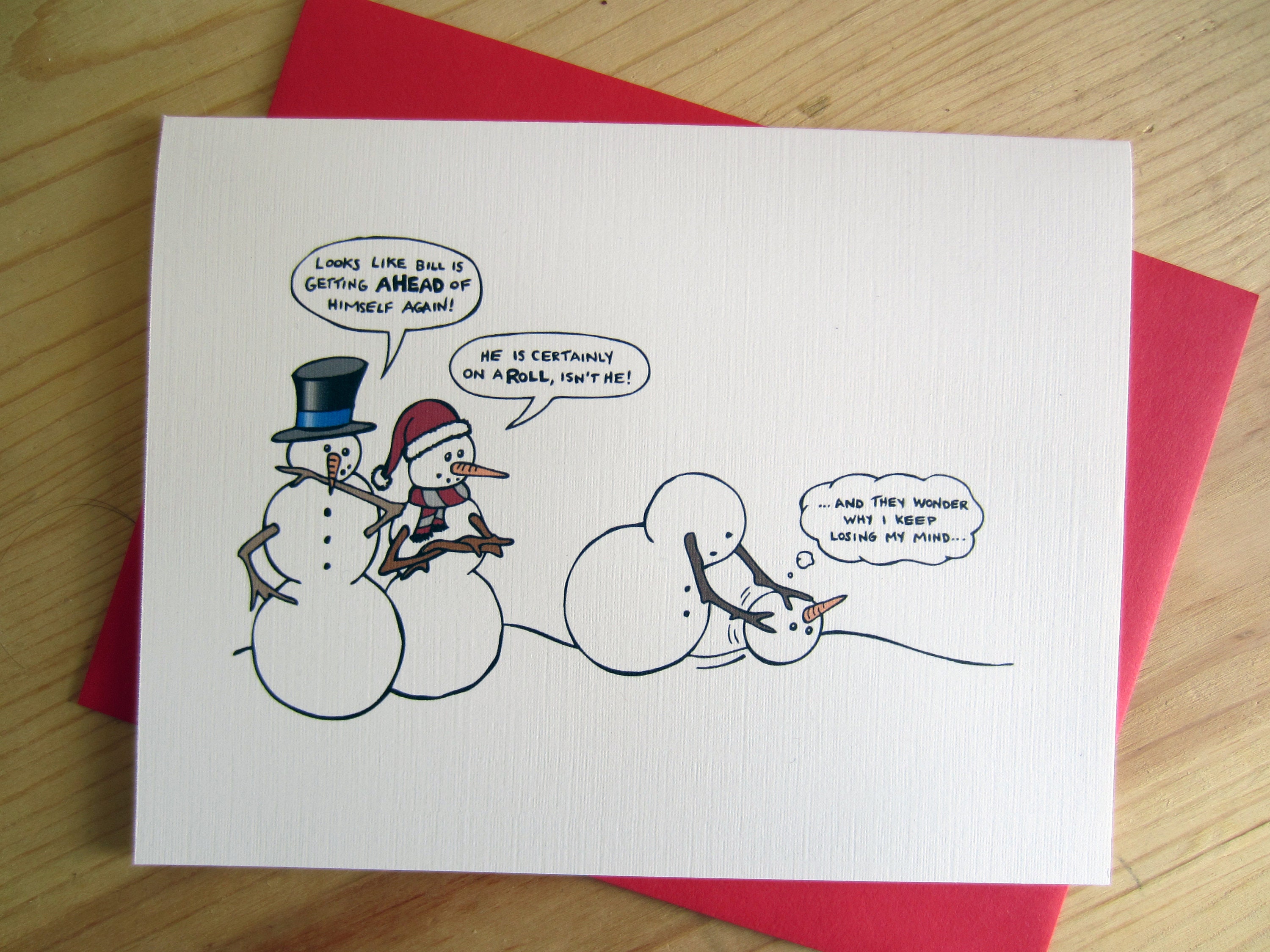 Snowmen Cartoon Card - Etsy
