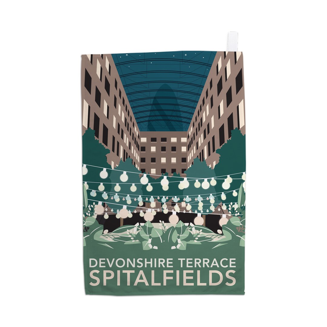 Devonshire Terrace, Spitalfields, London Tea Towel - by Tabitha Mary ...