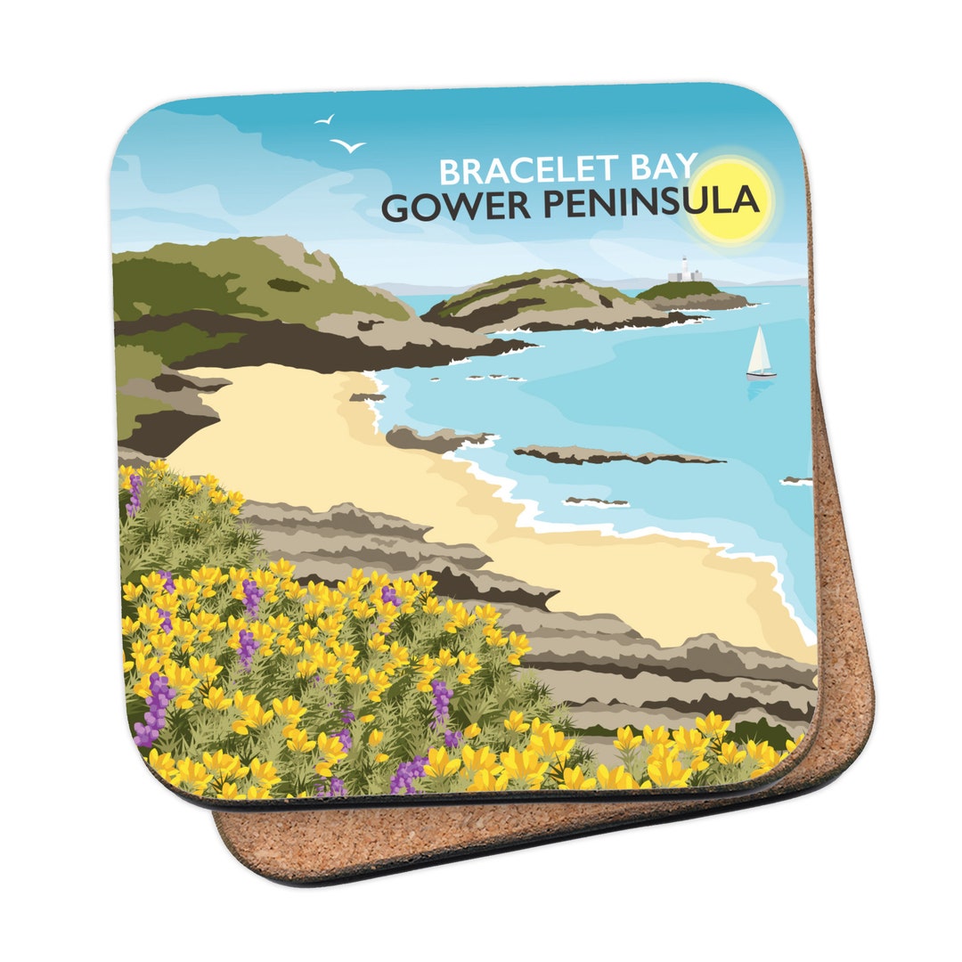 Bracelet Bay, Gower Peninsula, Wales Coaster - by Tabitha Mary - Travel ...