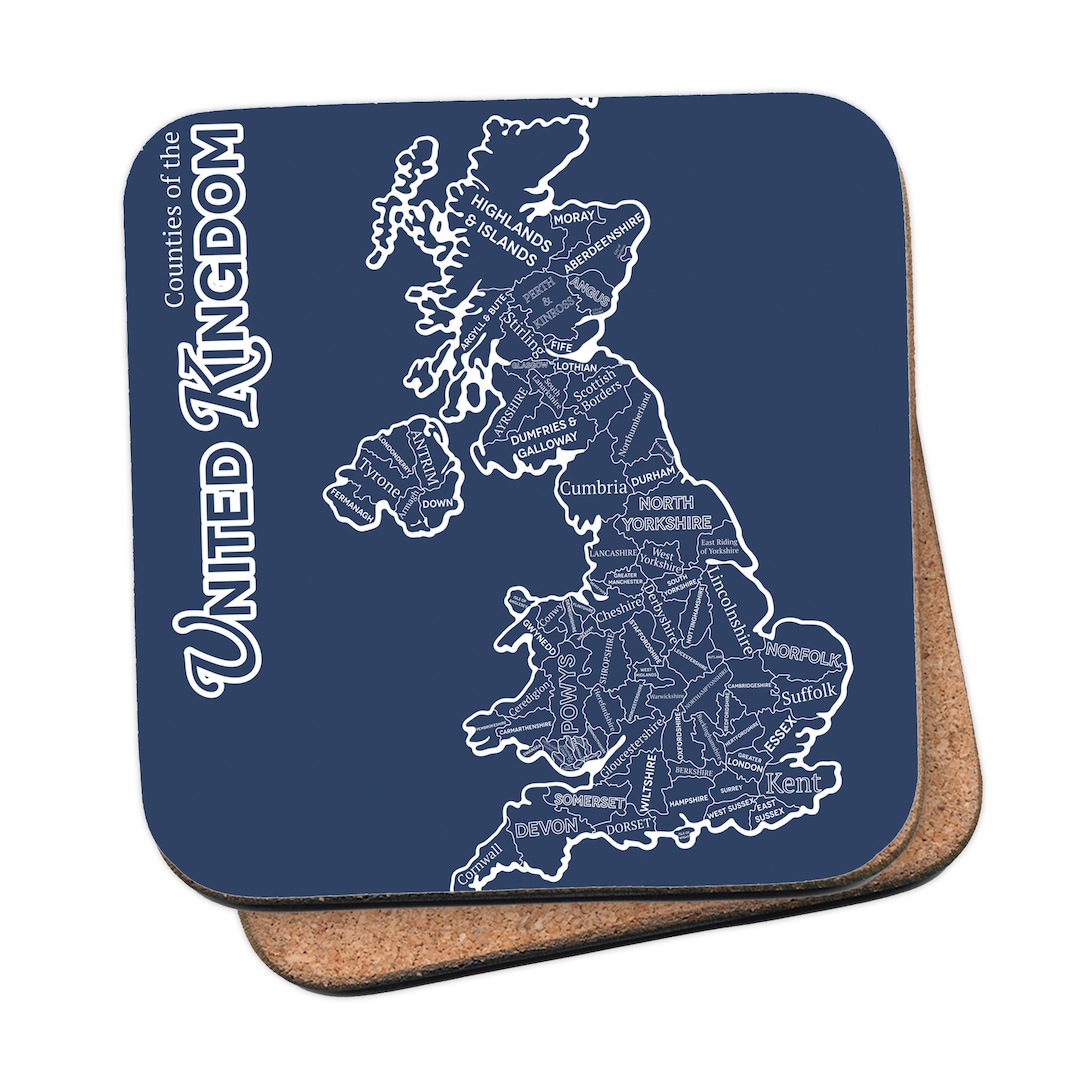 UK County Map Placemat - by Tabitha Mary - Travel Prints and Gifts - Etsy