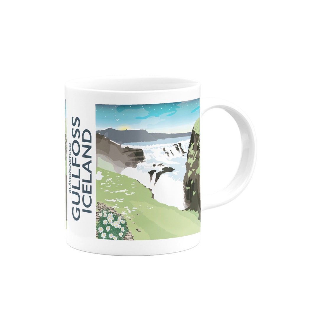 Gullfoss Waterfall, Bláskógabyggð, Iceland Mug - by Tabitha Mary ...