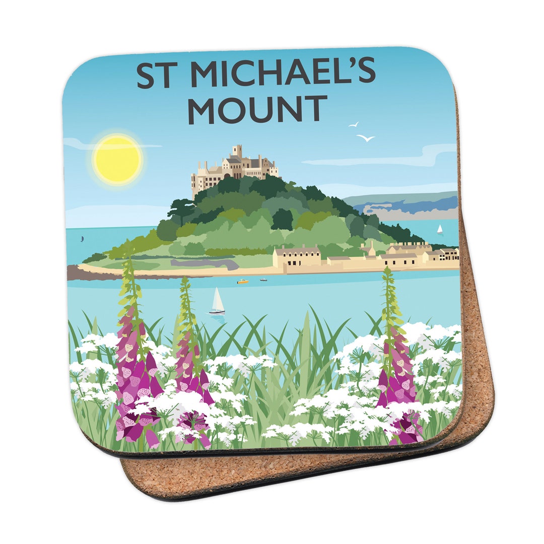 St Michael's Mount, Cornwall Coaster - by Tabitha Mary - Travel Prints ...
