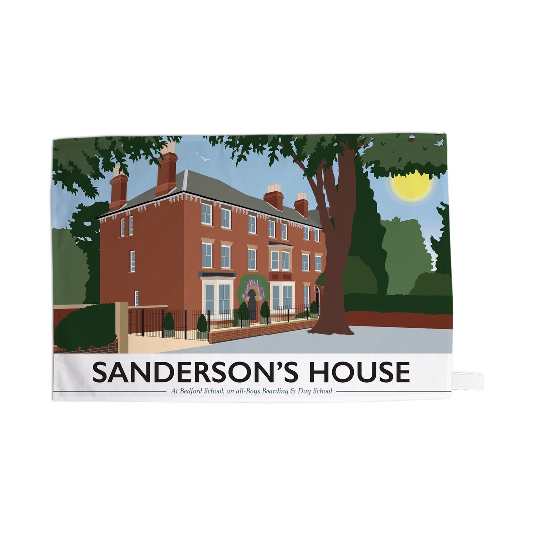 Sanderson's School House, Bedford Tea Towel - by Tabitha Mary - Travel ...