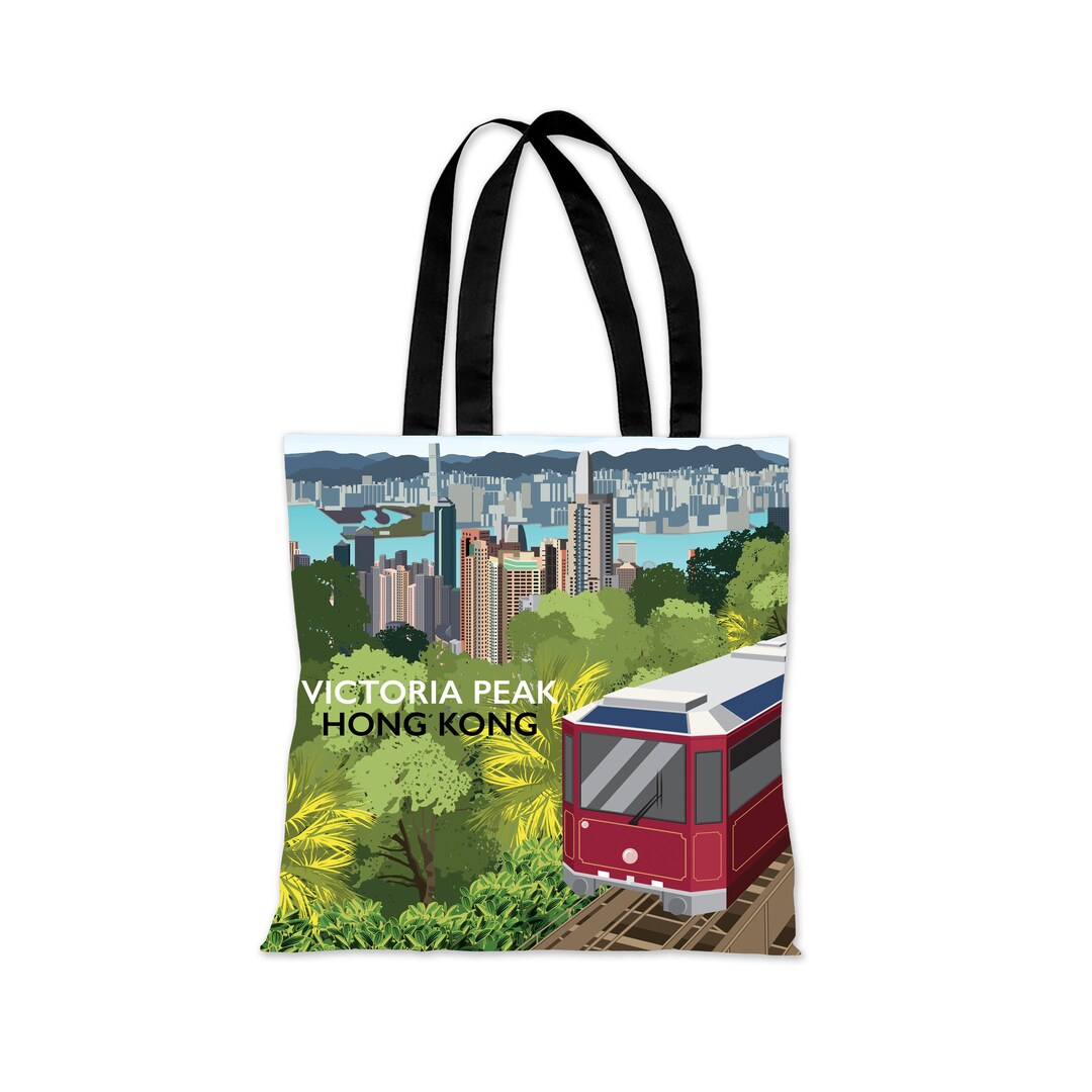 Victoria Peak, Mount Austin, Tram, Hong Kong Tote Bag - by Tabitha Mary ...