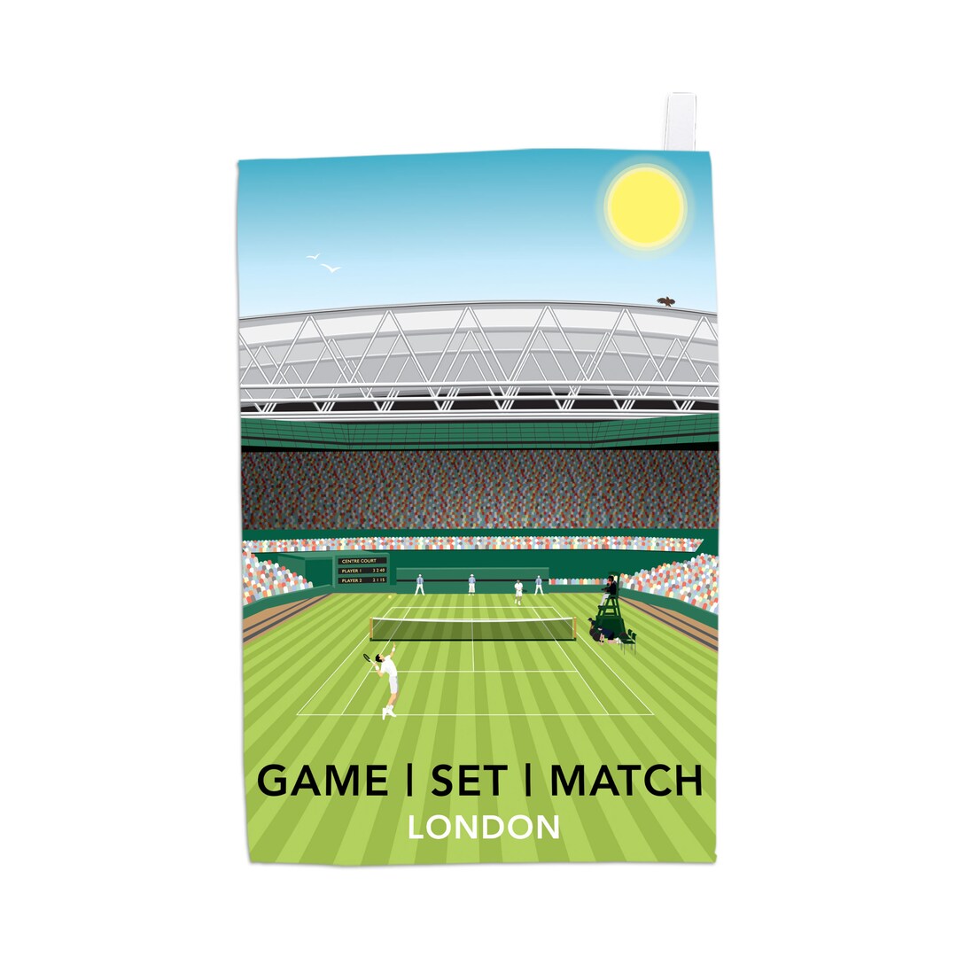 Game Set Match, Tennis London Tea Towel - by Tabitha Mary - Travel ...