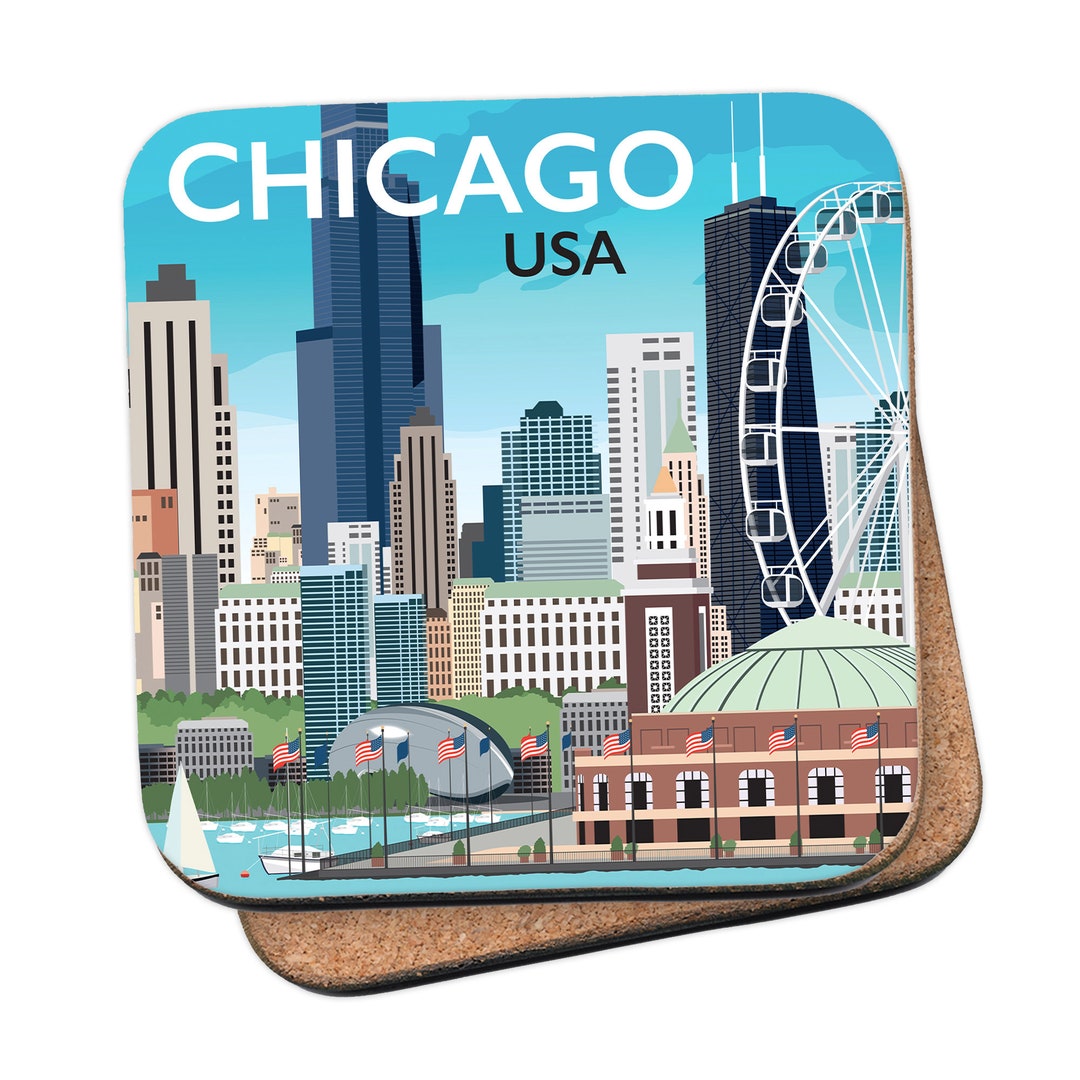 Chicago, USA Placemat - by Tabitha Mary - Travel Prints and Gifts - Etsy