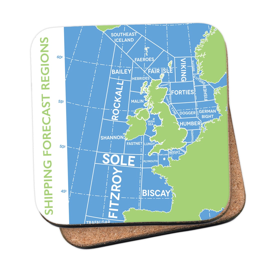 Shipping Forecast Regions Map in Weather Map Placemat - by Tabitha Mary ...