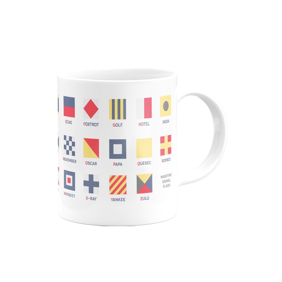 Maritime Signal Flags Alphabet Mug - by Tabitha Mary - Travel Prints ...