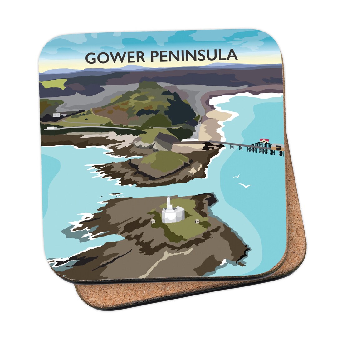Mumbles, Gower Peninsula, Wales Coaster by Tabitha Mary Travel Prints ...