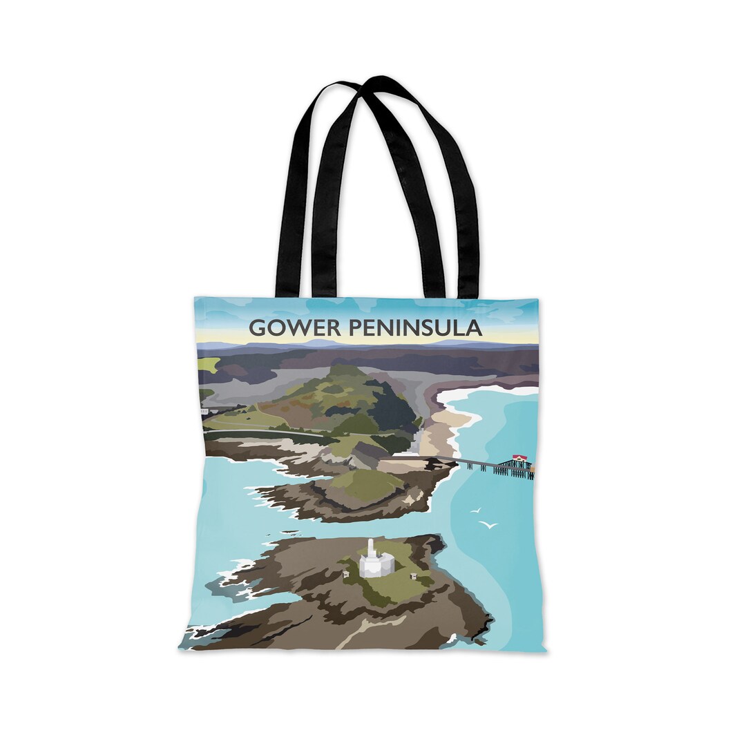 Mumbles, Gower Peninsula, Wales Tote Bag by Tabitha Mary Travel Prints ...