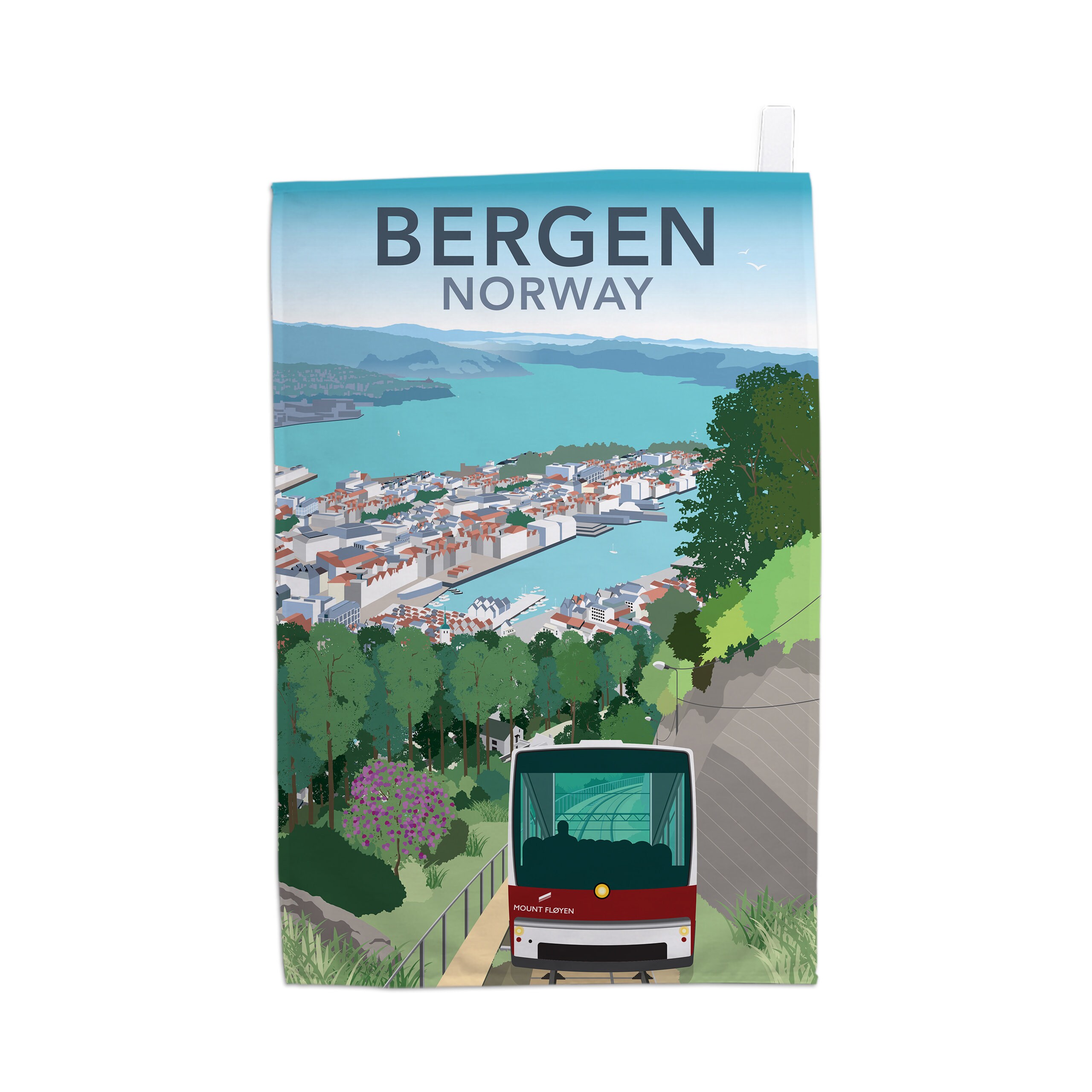 Bergen, Norway Tea Towel - by Tabitha Mary - Travel Prints and Gifts - Etsy