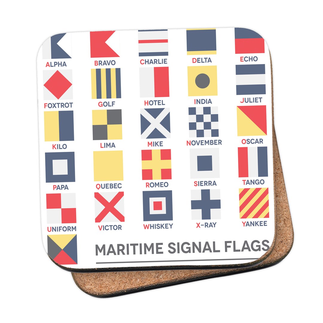 Maritime Signal Flags Alphabet Coaster - by Tabitha Mary - Travel ...