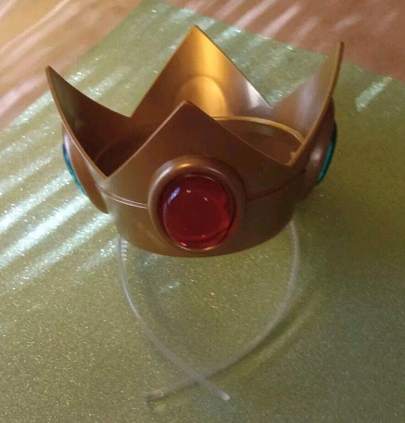 Princess Peach Crown and Amulet Costume Accessory Mario Bros 2014 - Etsy