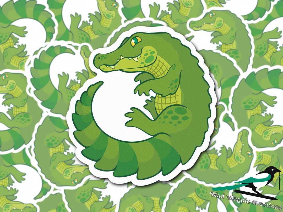 Green Alligator Sticker Laminated Vinyl Die Cut - Etsy