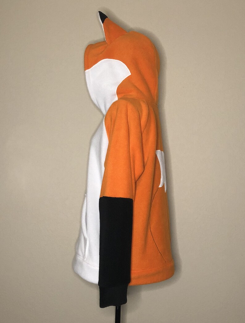 Orange Fox Fleece Hoodie w/White Adult sizes S-XL | Etsy