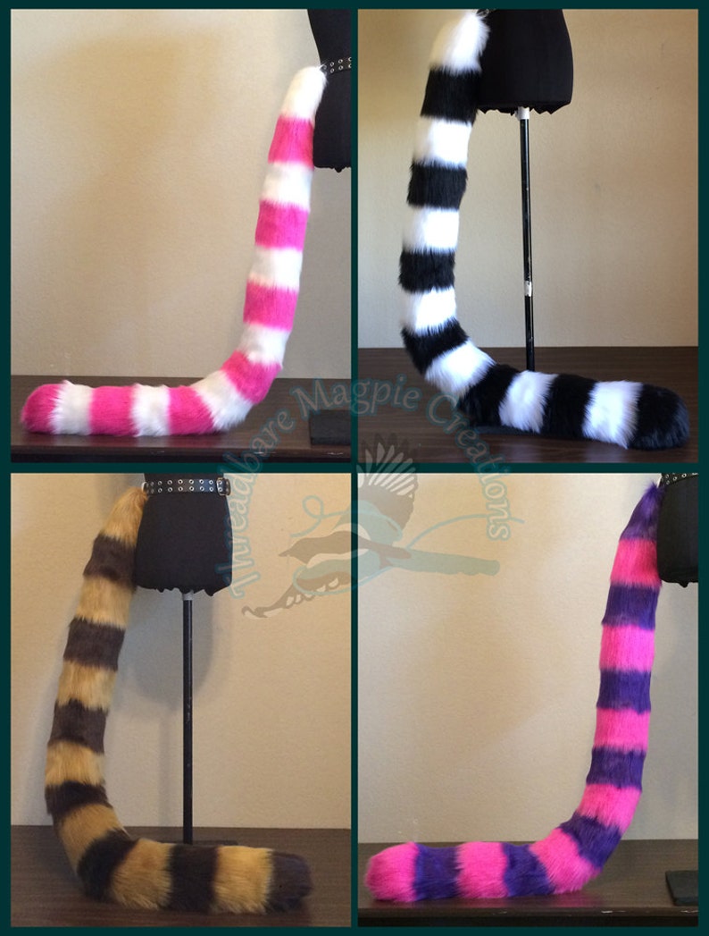 Striped Ringed Floor Dragger Plush Tail choose Your Colors - Etsy