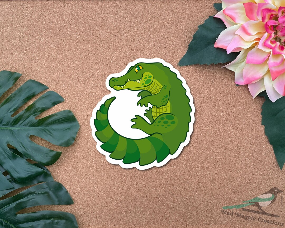 Green Alligator Sticker | Laminated Vinyl | Die Cut - Etsy