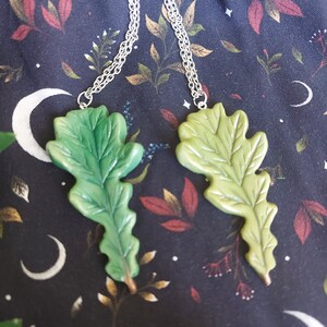 Polymer Clay Ivy or Oak Leaf Necklace - Etsy