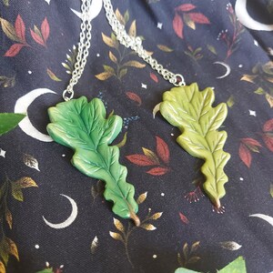 Polymer Clay Ivy or Oak Leaf Necklace - Etsy