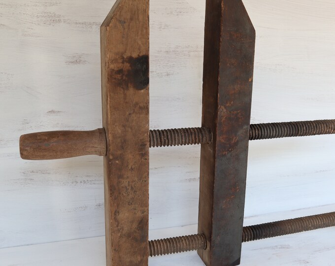 Large Antique Wooden Vice Clamp - Early American Furniture Clamp - Etsy