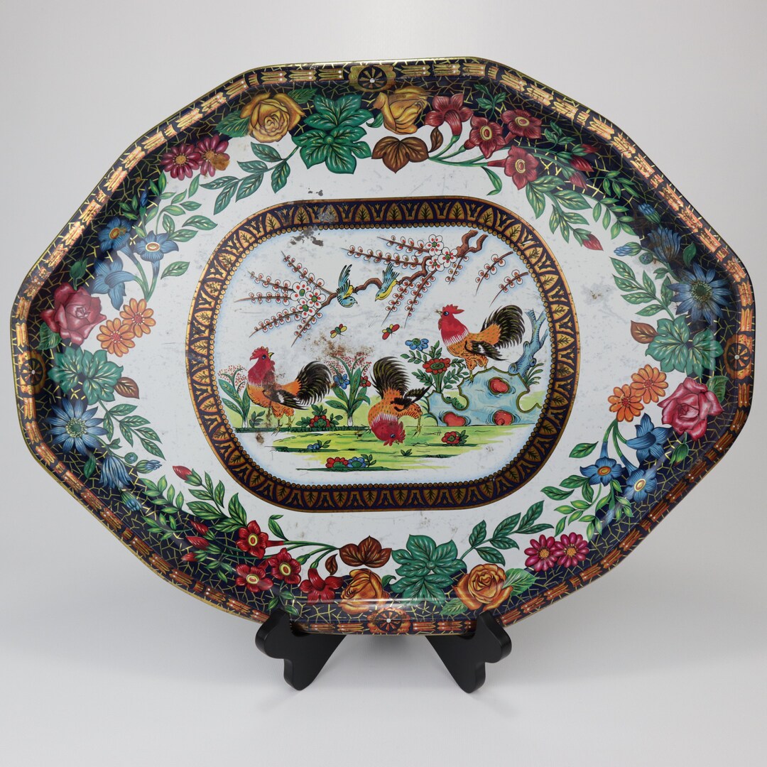 Daher Decorated Ware Tin Tray - Rooster Motif - Made in England - Etsy