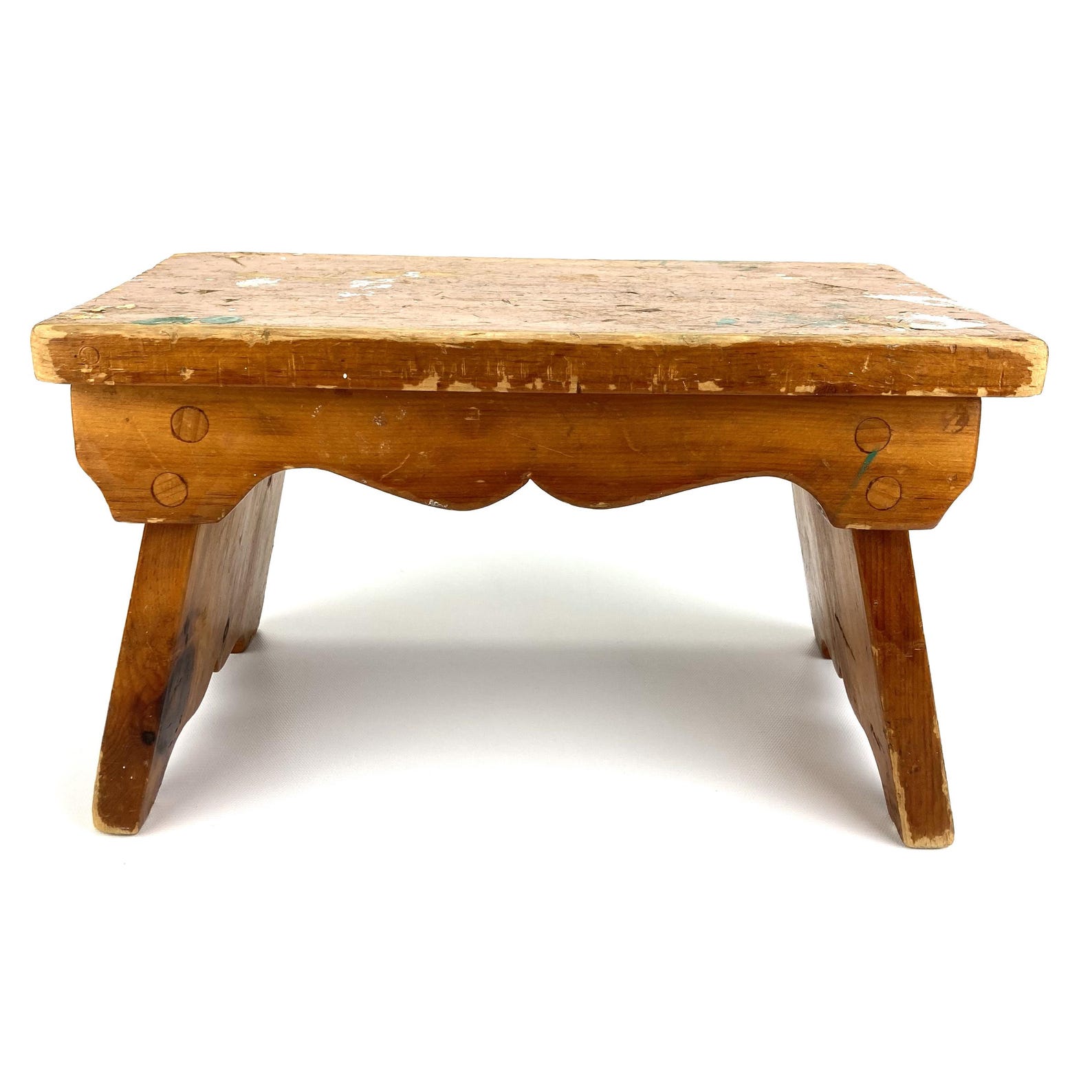 Vintage Handmade Rustic Footstool - Farmhouse Stool - Etsy
