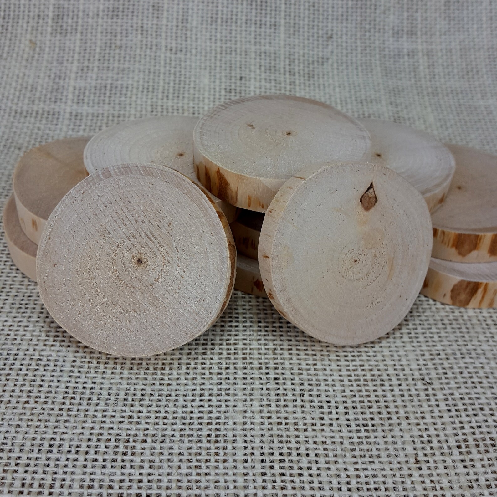 Natural Birch Wood Discs Craft Wood Eleven Pieces - Etsy